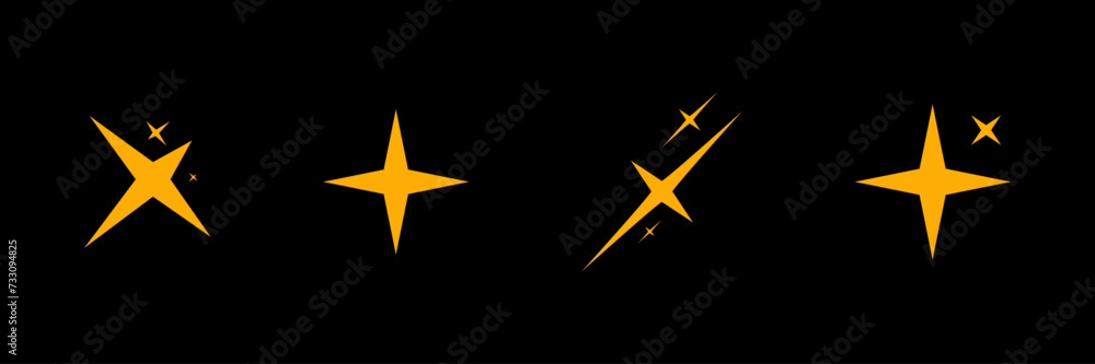 Star icons, Sparkling star, glowing star light effect. Glitter magic star sparks. vector ...