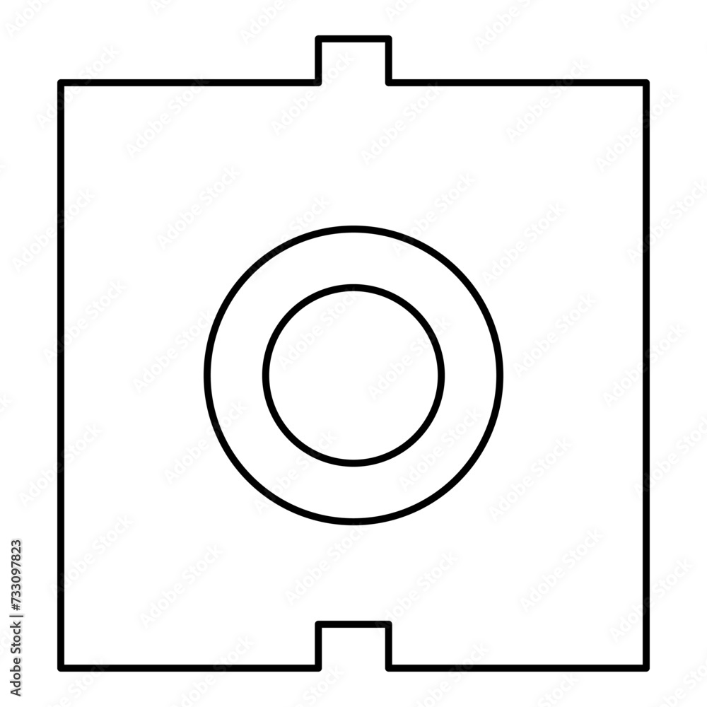 Optic connector port fiber cable laser beam contour outline line icon ...