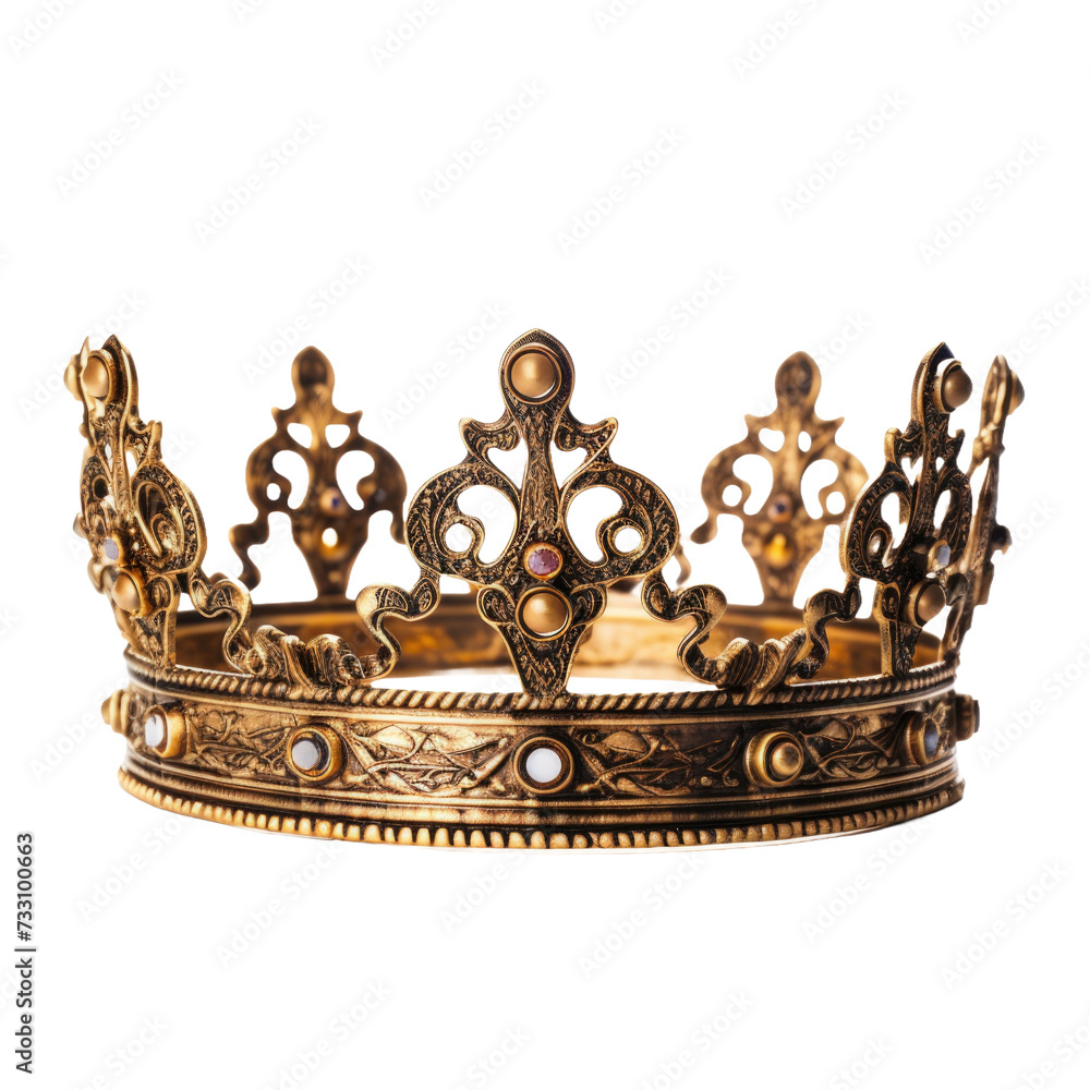 gold king crown transparent background, PNG Stock Photo | Adobe Stock