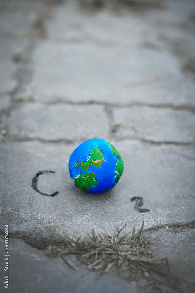 world globe concept of greenhouse gas emissions targets net zero and ...