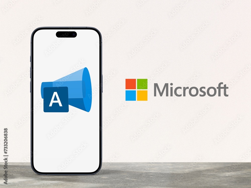Microsoft Advertising Logo shown on a modern smartphone, Logo of ...