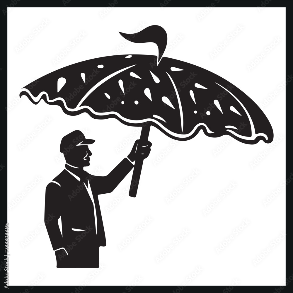 Pizza Man Logo Silhouette Vector Clipart, Logo, Icon, Illustration ...