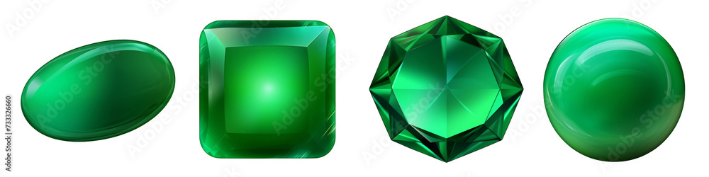 Green Onyx Gemstone clipart collection, vector, icons isolated on ...