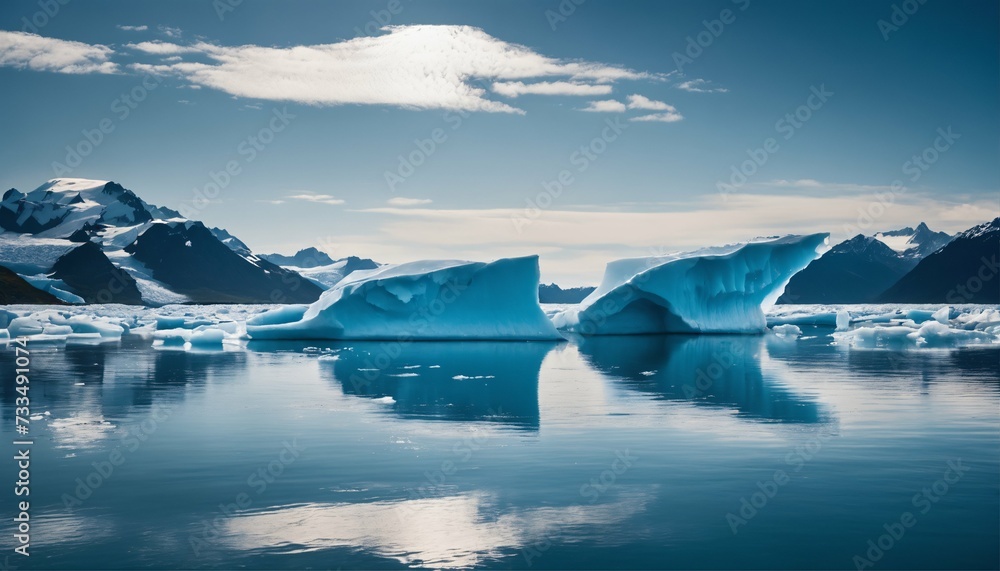 Glacier melting into the ocean, climate change and global warming ...