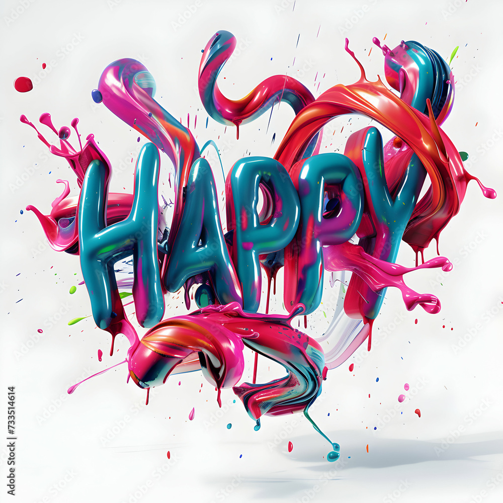 Liquid 3D font , Fresh colors Liquid 3D Design Spark Hot palette Shapes ...