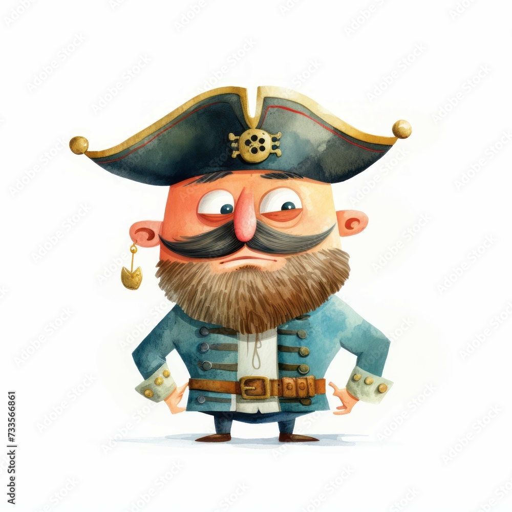 Pirate cartoon character drawing design for student learning Created ...