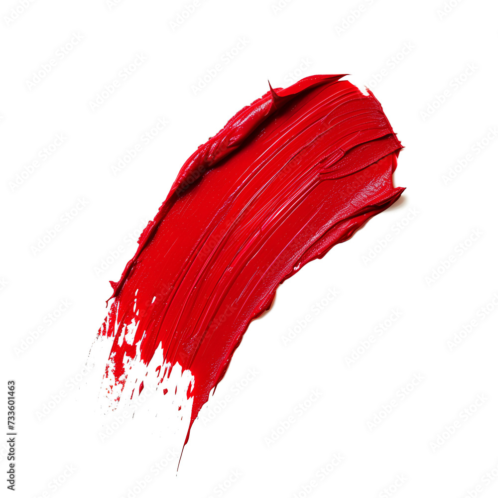 Red lipstick smear isolated on white background. Red color cosmetic ...