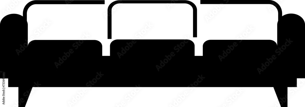 Sofa, couch icon in fill style. Filled sign and full pictogram isolated ...
