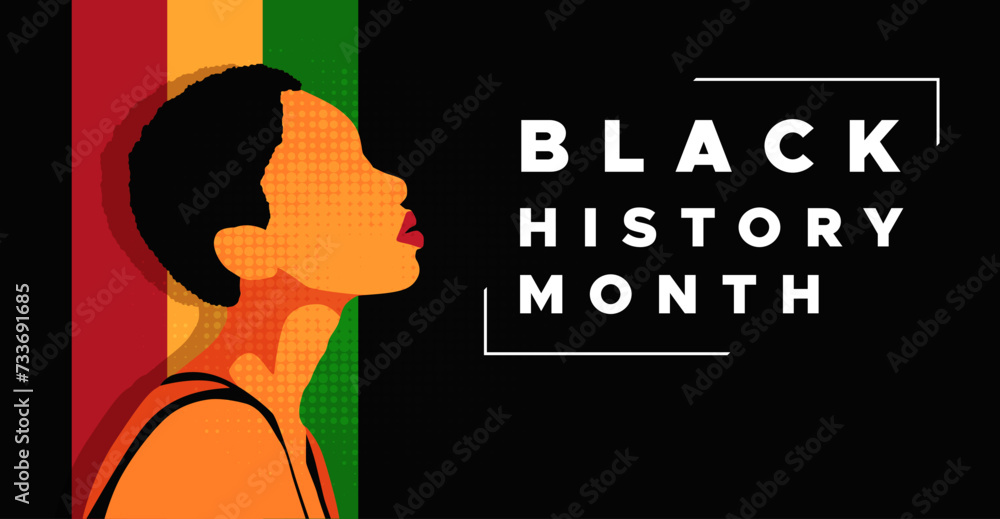 February is Black History Month illustration of exotic and elegant ...
