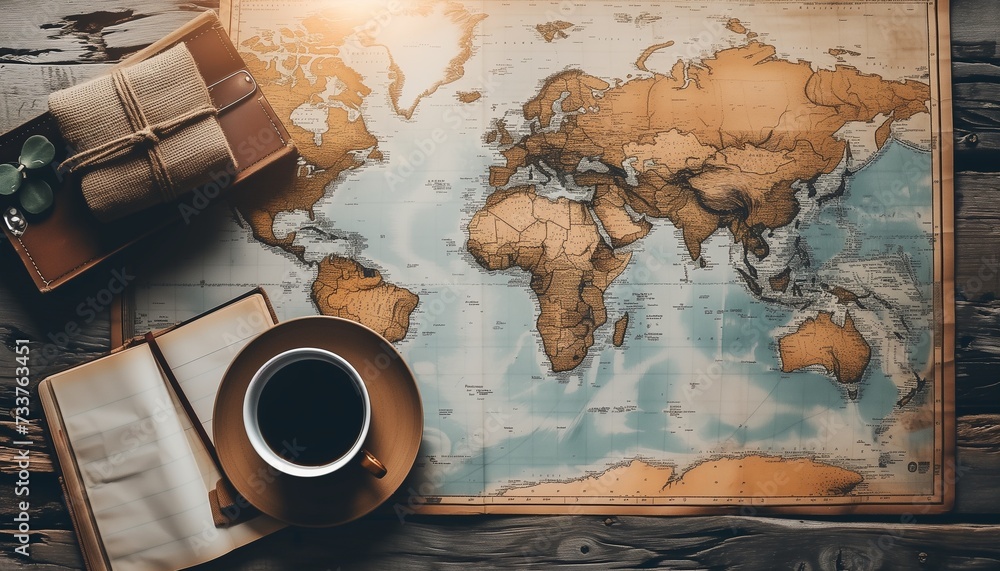 vintage map of the world Stock Photo | Adobe Stock