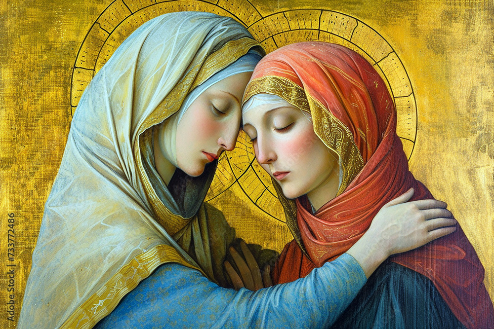 Visitation Of The Blessed Virgin Mary Ai Generative Stock Photo