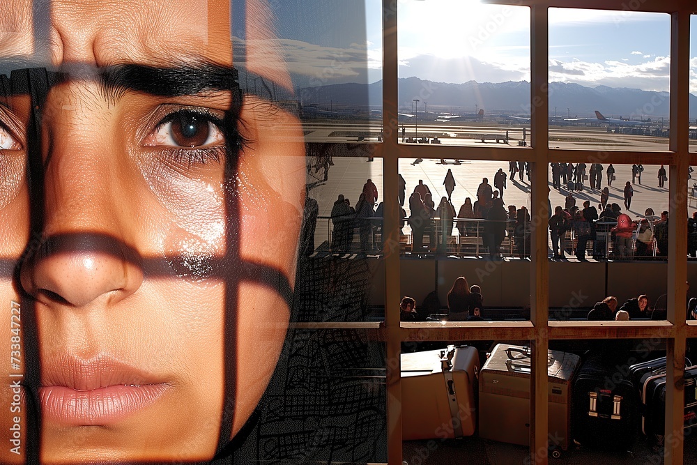 Stock-Illustration „Arab girl is crying at the airport since she leaves ...