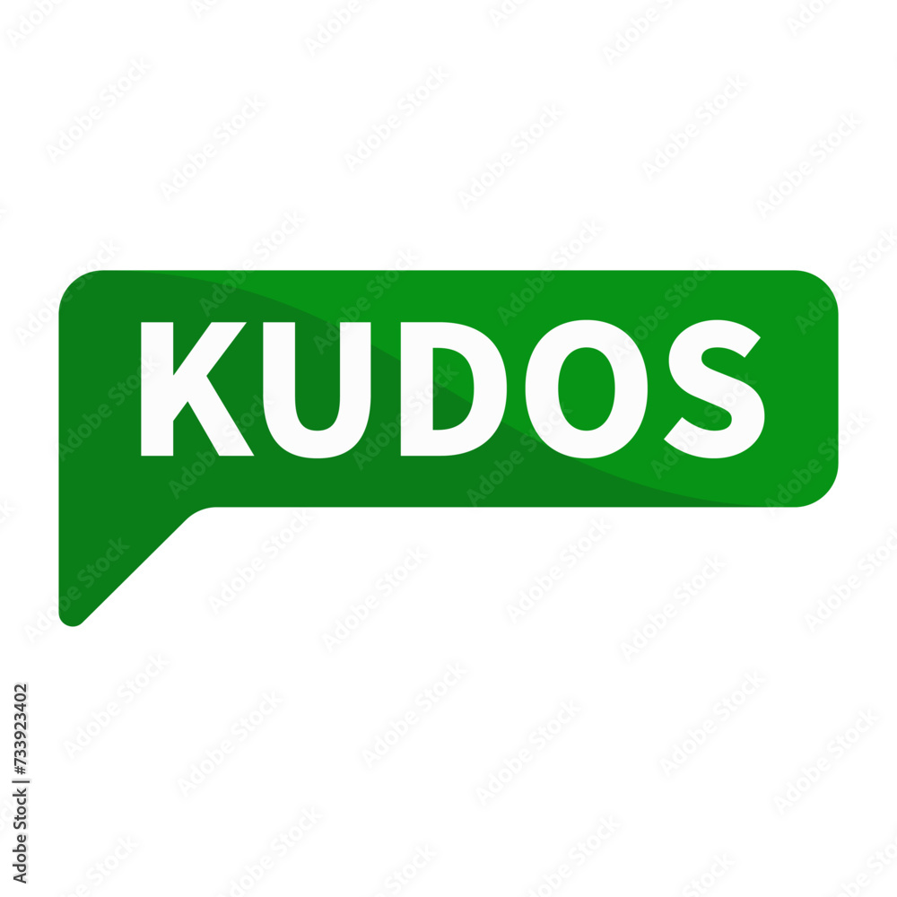 kudos Text In Green Rectangle Shape For congratulations appreciation ...