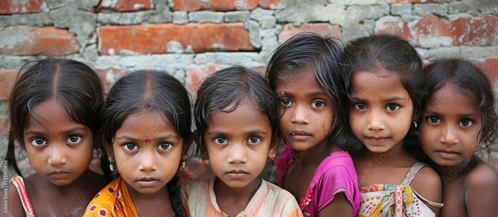 The camera captures the gaze of destitute children, conveying their ...