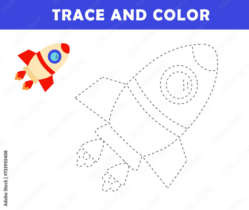 ภาพประกอบ Stock Trace and color for children. Handwriting practice ...