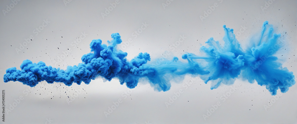 Blue smoke explosion border on transparent background - Creative design ...