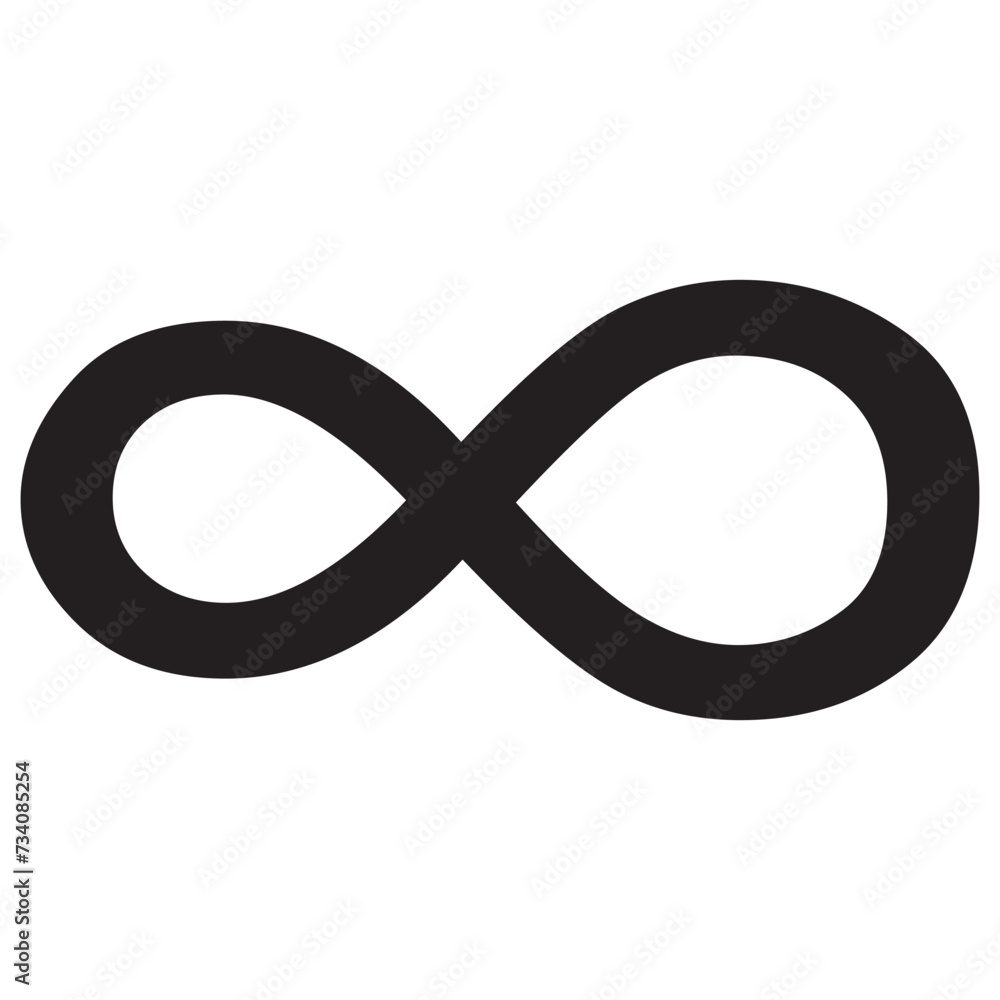 infinity symbol black - simple with discontinuation - isolated - vector ...