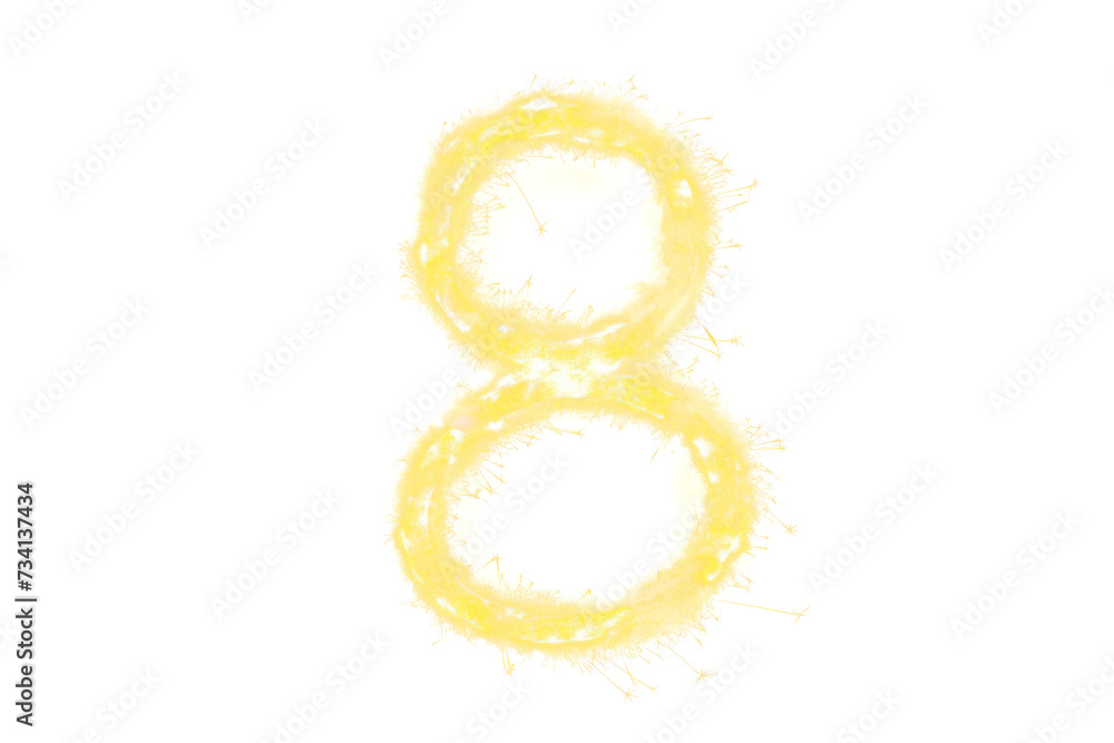 Sparklers Number 8 Celebration Image, png file of isolated cutout ...
