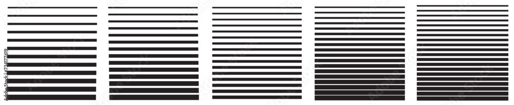 Halftone random horizontal straight parallel lines, stripes pattern and ...