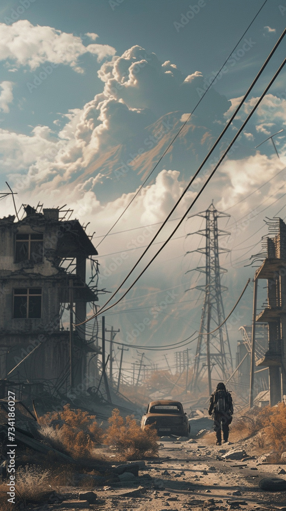 Visualize an eerie post apocalyptic world laced with nuclear fallout ...