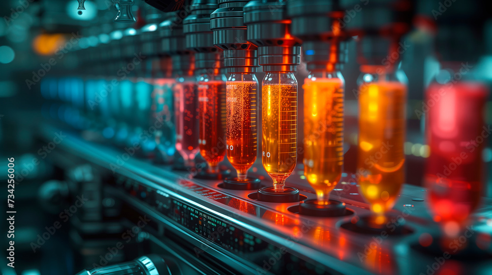 Photo Stock An advanced robotic arm conducting automated pharmaceutical ...