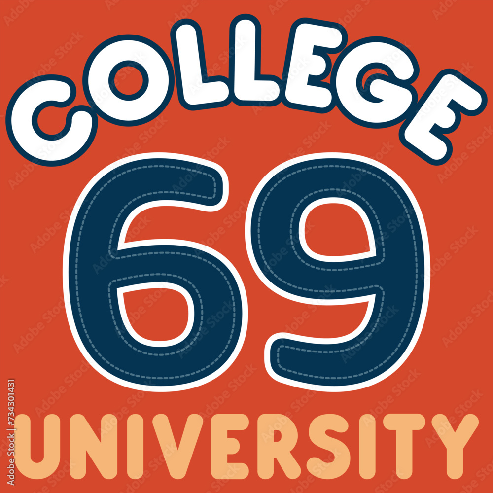 college or varsity type illustration, with varied fonts and texts, some ...