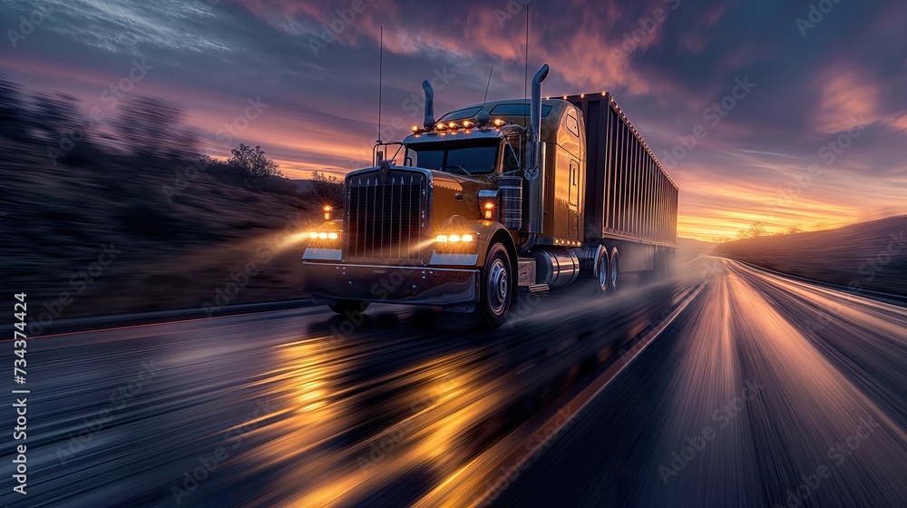 Truck Transportation logistics, this commercial blue truck dominates ...