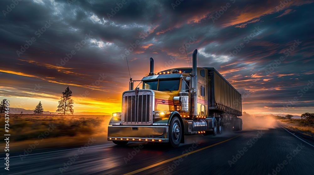Truck Transportation logistics, this commercial blue truck dominates ...