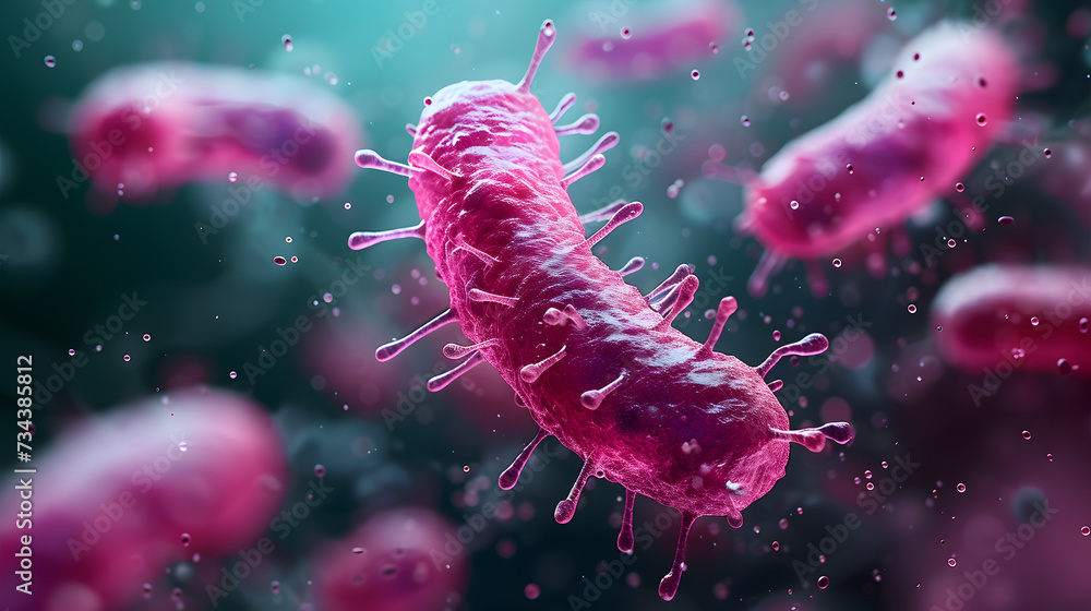 Microscopic Majesty: A Detailed View of Vibrant Bacteria in a Colorful ...