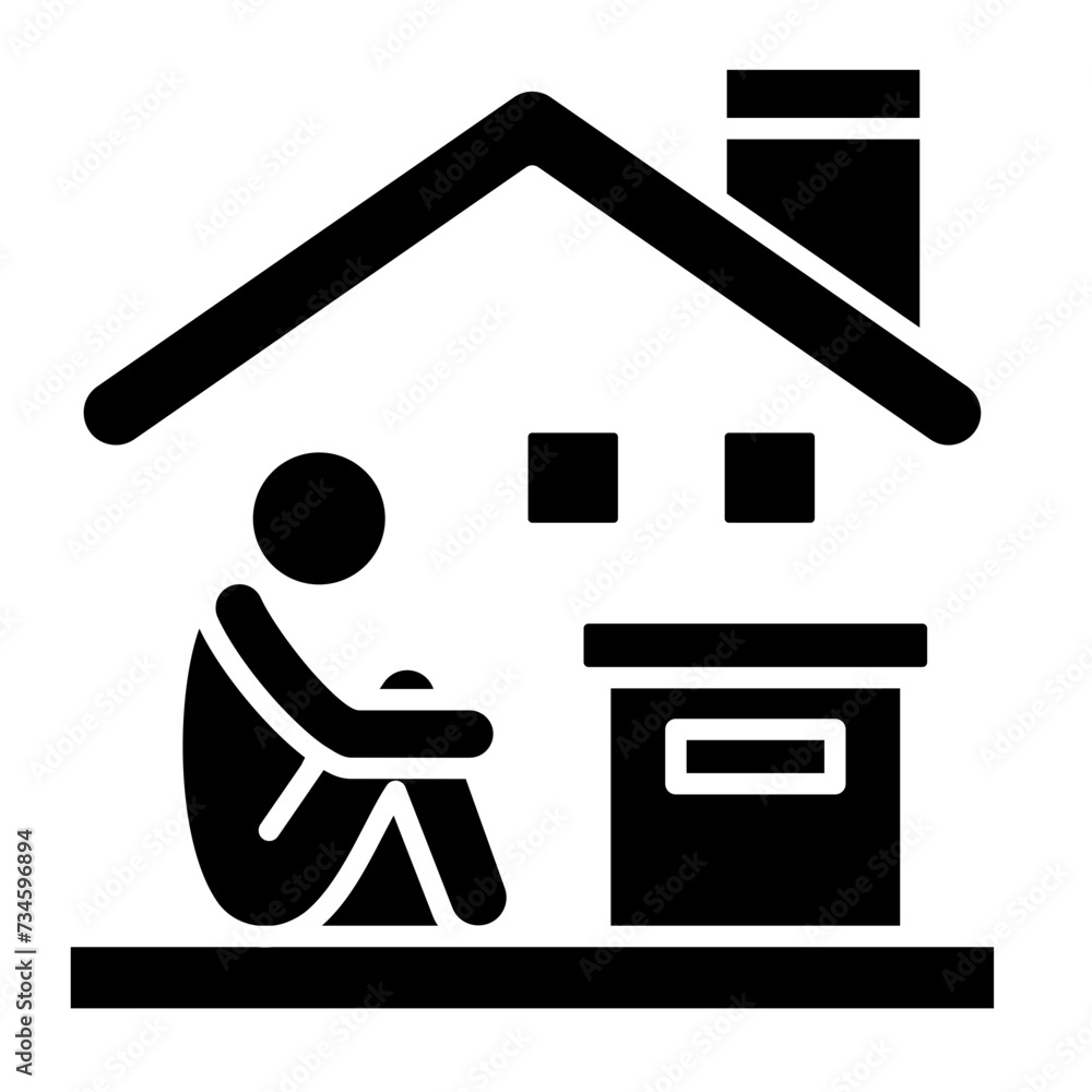 Homeless Shelter Icon Stock Vector | Adobe Stock