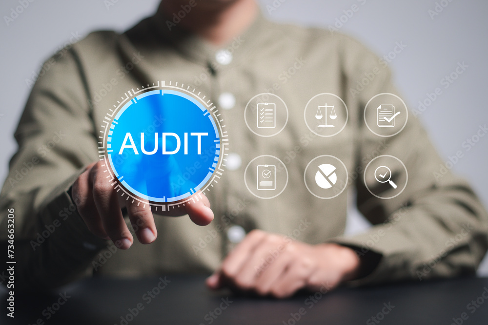 Audit business concept. Examination and evaluation of the financial ...