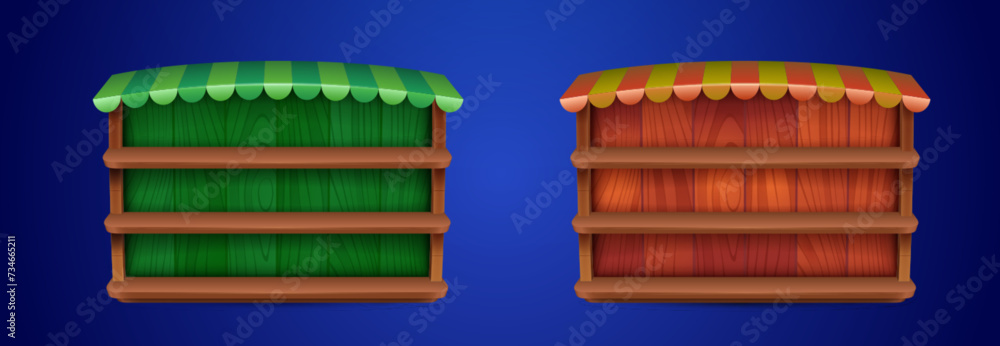 Shop window template for game ui design. Cartoon vector illustration ...