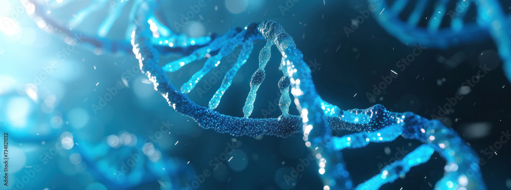 DNA double helix. DNA molecule structure. Medical science research of ...
