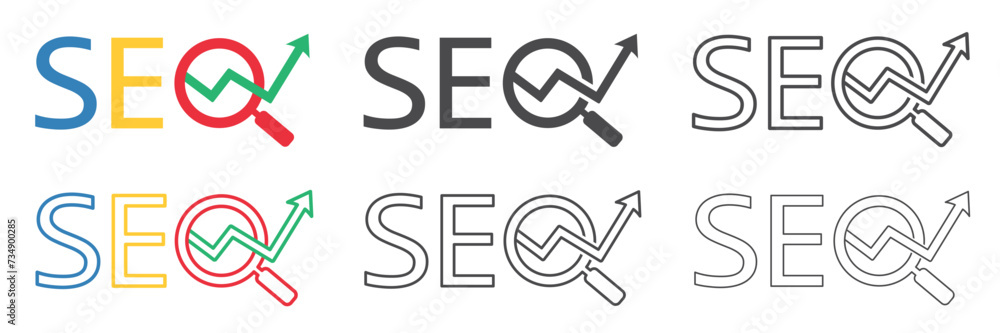 Search engine optimization, SEO logo. Search engine optimization ...
