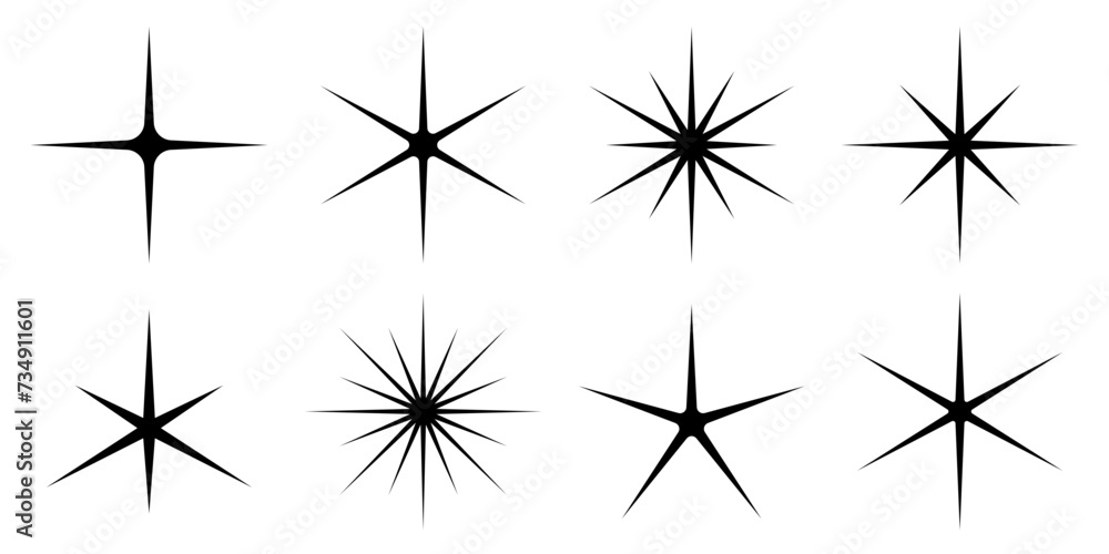 Simple sparkles collection – Set of little stars isolated on a ...
