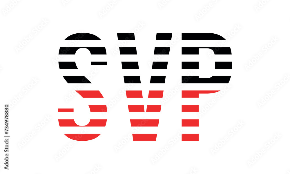 SVP three initial letter iconic line negative space minimal logo design ...