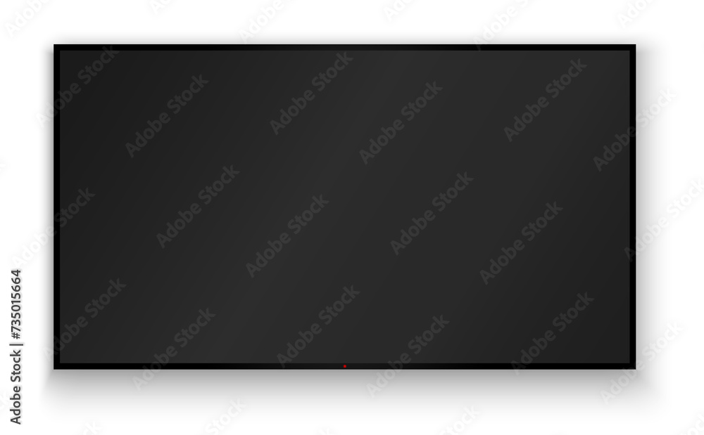 Realistic TV screen PNG. Modern stylish LED LCD panel. Large computer ...