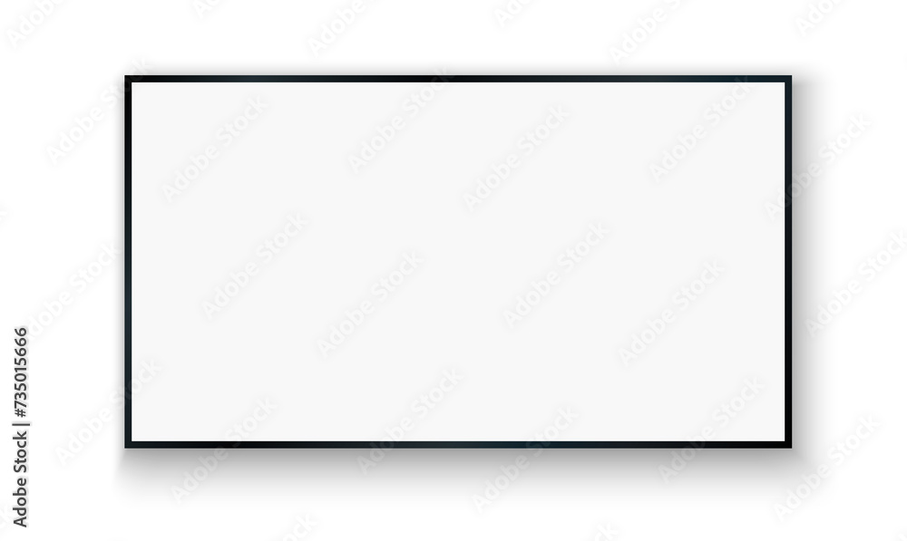 Realistic TV screen PNG. Modern stylish LED LCD panel. Large computer ...