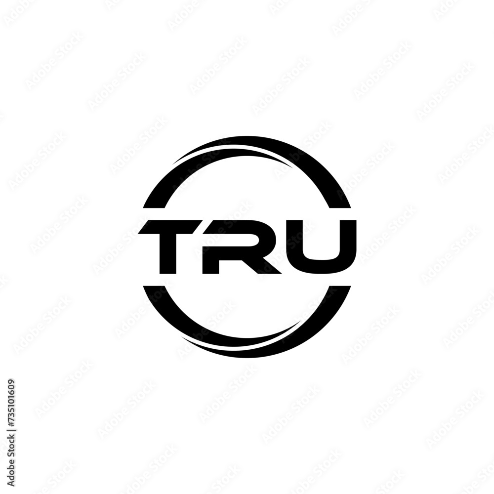 TRU letter logo design with white background in illustrator, cube logo ...