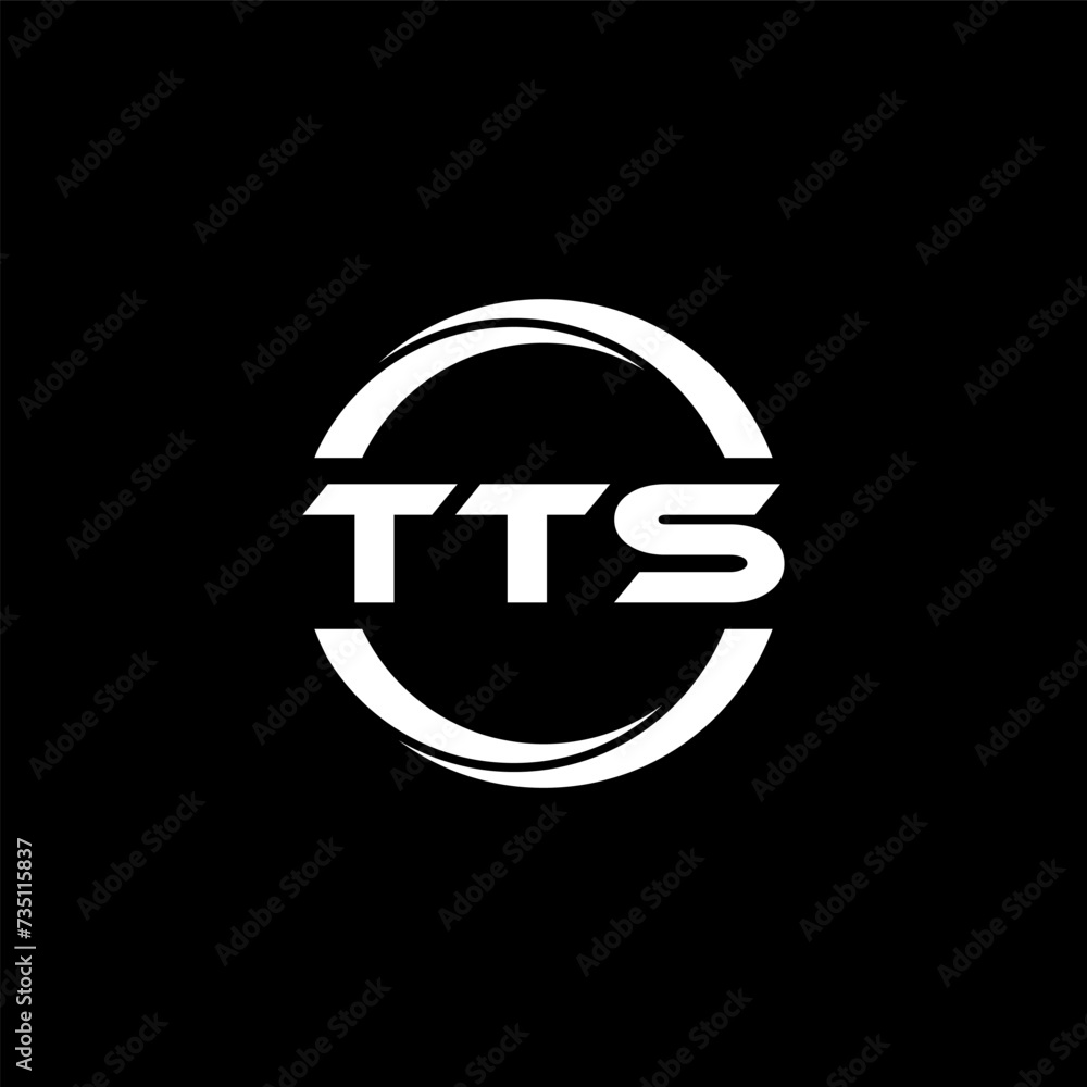 TTS letter logo design with black background in illustrator, cube logo ...