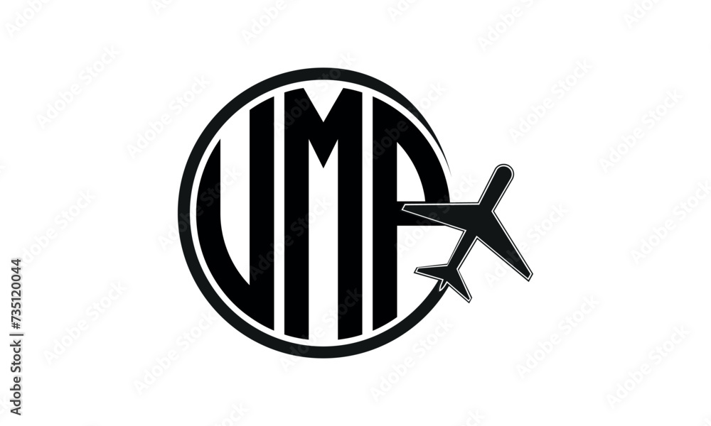 UMP three initial letter circle tour & travel agency logo design vector ...
