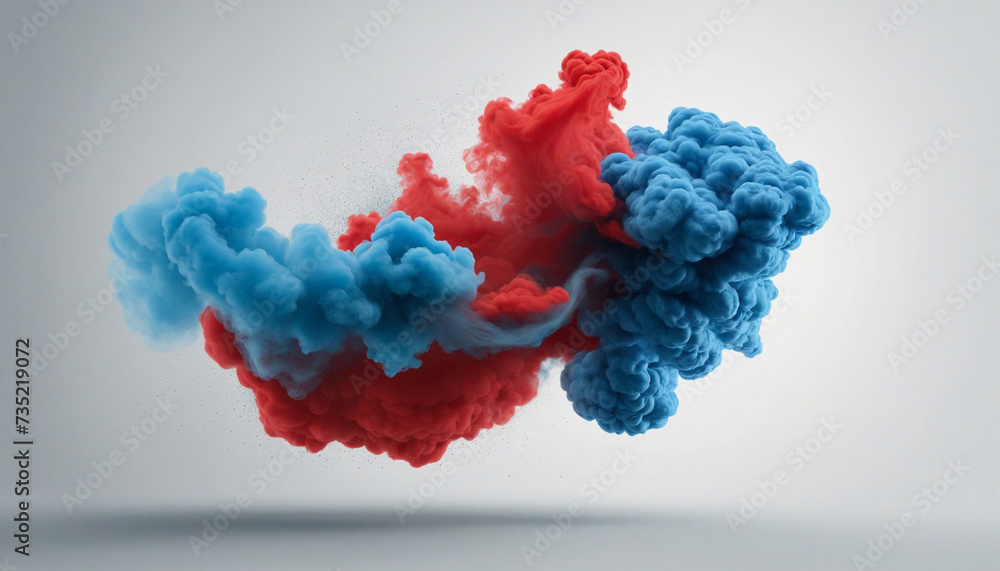 Ilustración de Stock Realistic Red and Blue Smoke Effect on Transparent ...