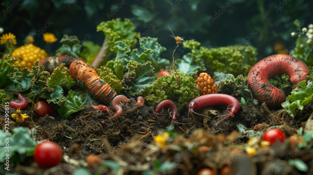 Microscopic Majesty: Compost Ecosystem at Work. Unveiling the bustling ...