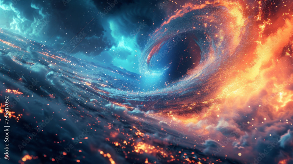 Stock-Illustration „Lights colors and particles collided in a ...