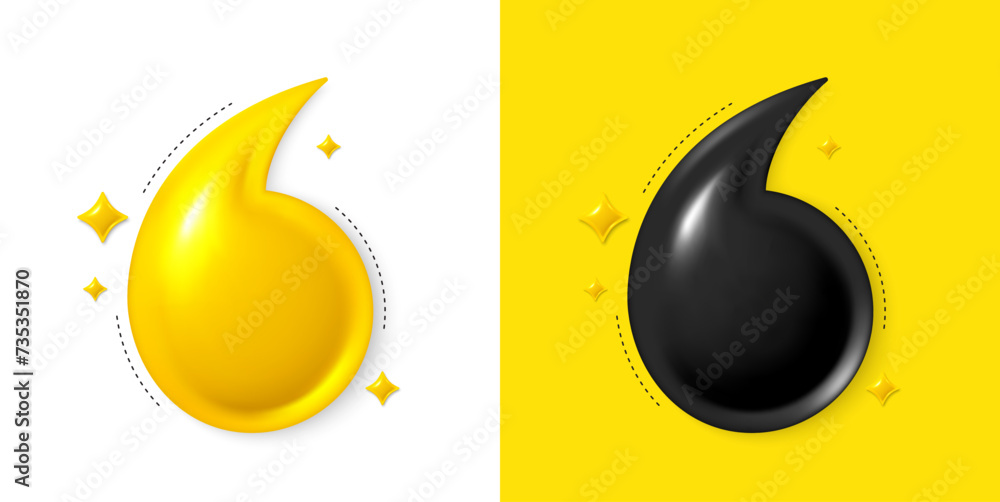 Quote mark 3d icons. Set of quotation marks, yellow and black comma ...