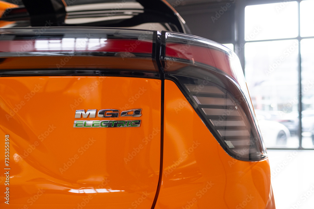 new orange Car MG4 Electric, Motor UK Limited Nanjing, high-performance ...