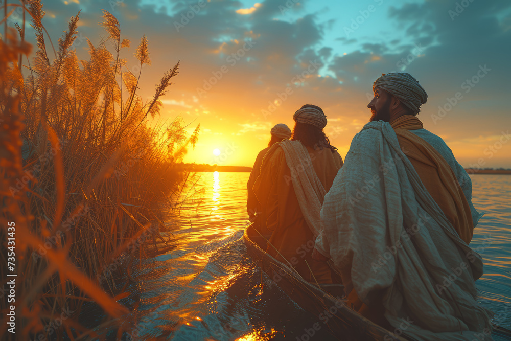 Staging of The disciples encountering the resurrected Jesus by the Sea ...