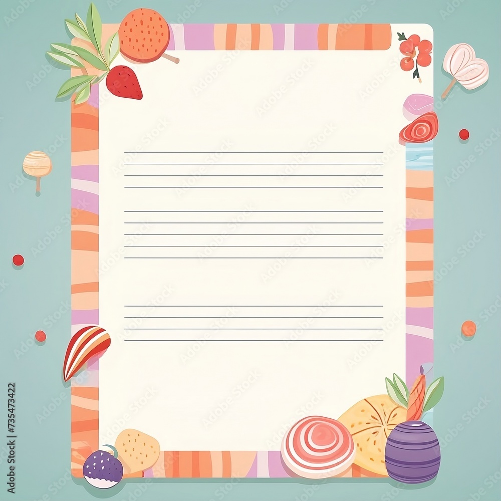 cute frame worksheets design templatefor note Stock Illustration ...