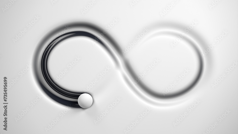 infinity sign also called lemniscate ink liquid flow 3d representation ...