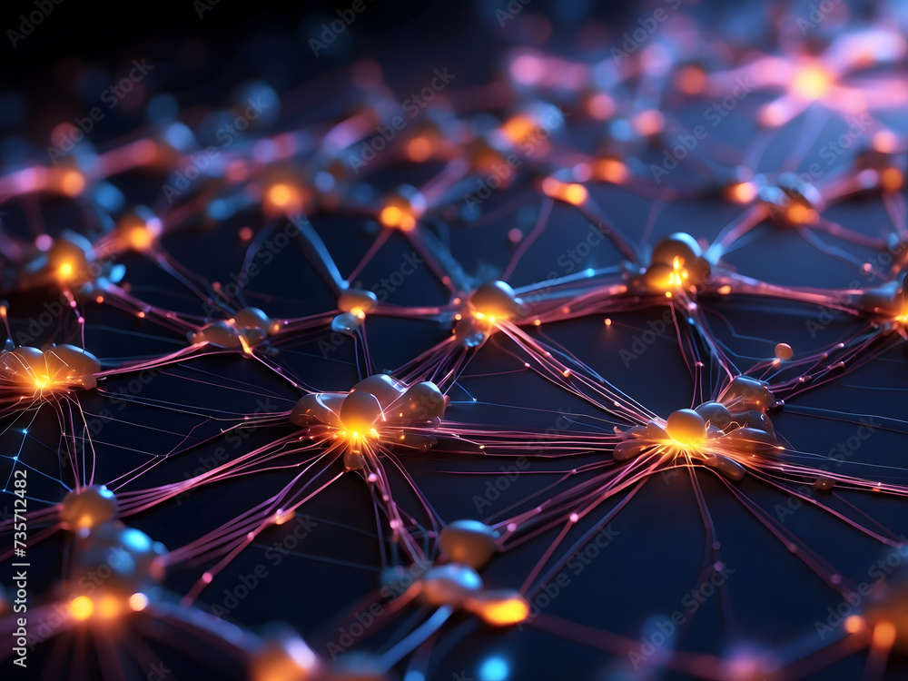 Abstract tech background design with illuminated fibre optic connection ...